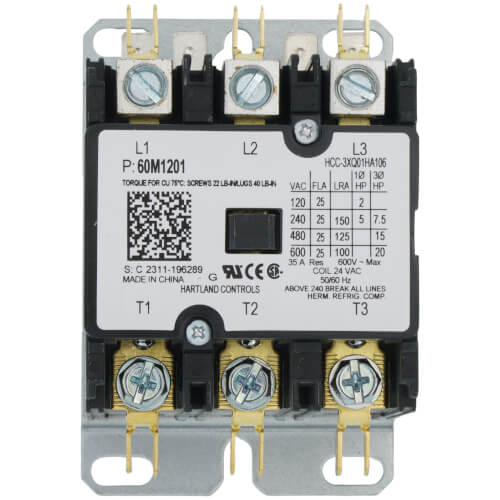 60M12 - Lennox 60M12 - 24v Coil Contactor w/ Aux, 60M12
