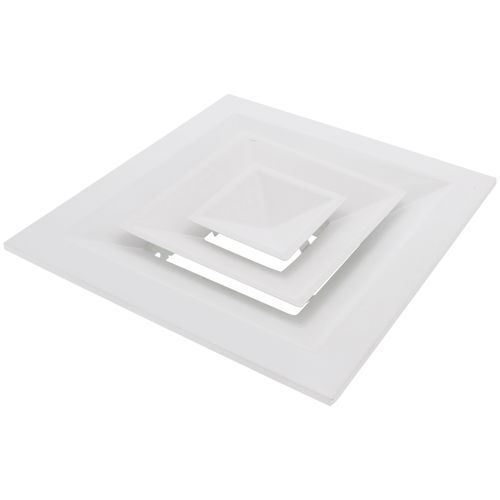 615642 - Hart & Cooley 615642 - 18" x 18" (Wall Opening Size) White Steel Louvered Ceiling ...