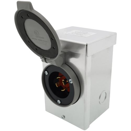 6346 - Generac 6346 - 30A Power Inlet Box, Aluminum w/ Flip Lid Front ...
