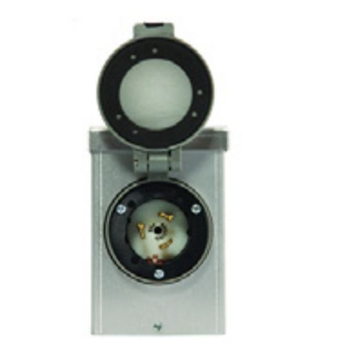 6347 - Generac 6347 - 50A Power Inlet Box, Aluminum w/ Flip Lid Front ...