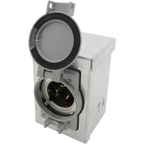 6347 - Generac 6347 - 50A Power Inlet Box, Aluminum w/ Flip Lid Front ...