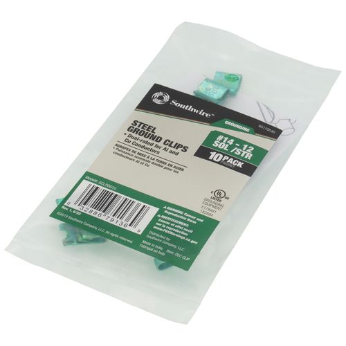 65175640 - Southwire 65175640 - Green Steel Grounding Clip (10 Pack)