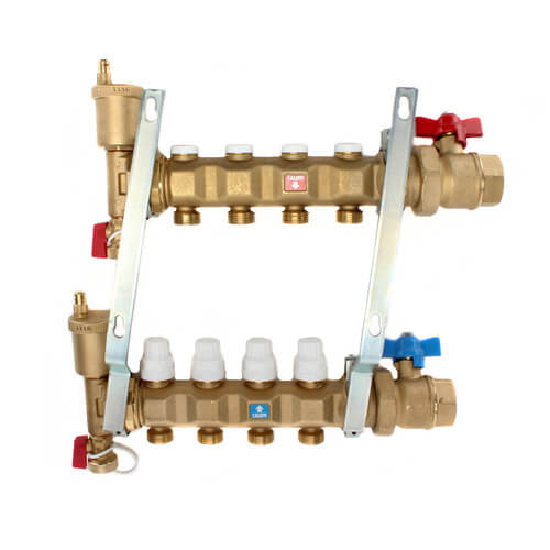 6636D5A - Caleffi 6636D5A - 1" Manifold w/ Shut-Off Valves (4 Loops)