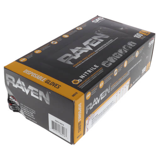 66518 - SAS Safety 66518 - Raven Nitrile Disposable Glove, 6 mil ...