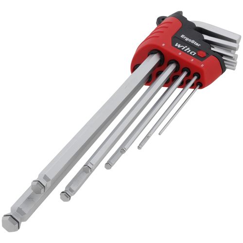 66990 - Wiha 66990 - 9-Piece MagicRing Ball End Hex L-Key Set (Metric)
