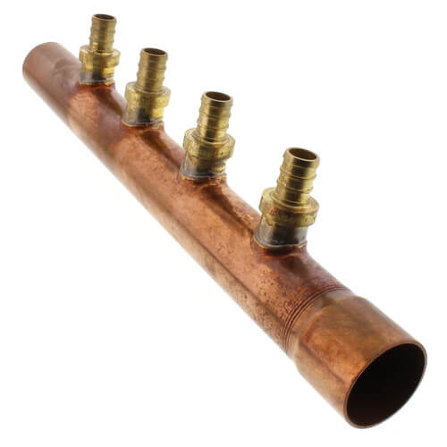 672X0442 - Sioux Chief 672X0442 - 1" Brazed Branch Copper Manifold w/ 1 ...