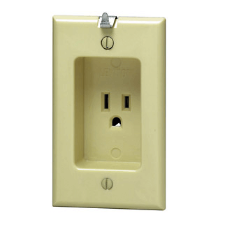 688-I - Leviton 688-I - 1-Gang Single Recessed Receptacle with Clock ...