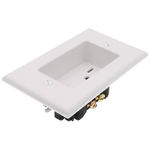 689-W - Leviton 689-W - 1-Gang Recessed Duplex Receptacle - White (125V)