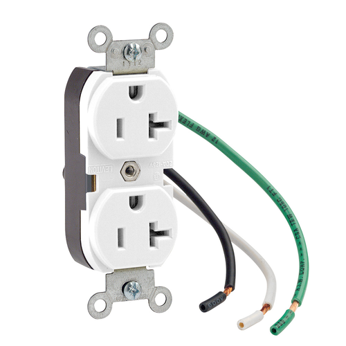 5362-LW - Leviton 5362-LW - Duplex Receptacle Outlet, Smooth Face, 20A ...