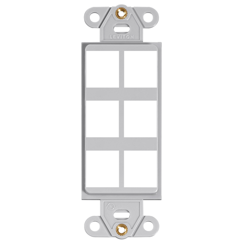 41646-GY - Leviton 41646-GY - Quickport, Decora Insert, 6-port (Gray)