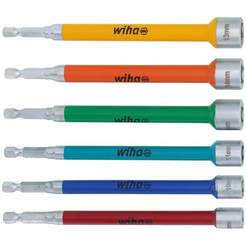 70487 - Wiha 70487 - 6-Piece Color-Coded Magnetic Nut Setter Set (Metric)