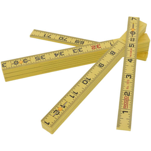 73365 - RIDGID 73365 - Model 1619, 6' Fiberglass Folding Rule, Outside ...