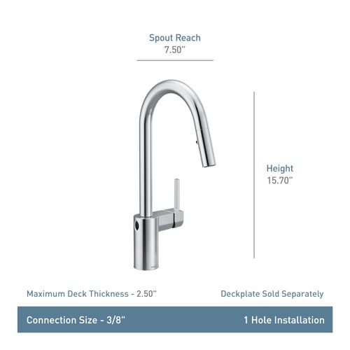 7565EWC - Moen 7565EWC - Align 1 Handle Pulldown Kitchen Faucet, 1.5 ...