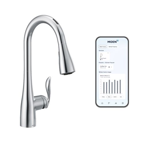 7594EVC - Moen 7594EVC - Arbor 1 Handle Pulldown Kitchen Faucet, 1.5 ...