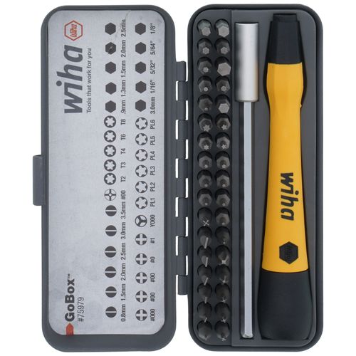 75979 - Wiha 75979 - 36-Piece GoBox Electronics ESD Precision Micro Bit Set