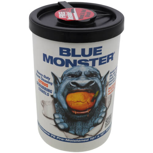77095 - Blue Monster 77095 - 10" x 12" Pre-Moistened Cleaning Towels w ...