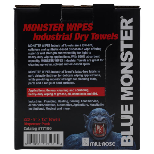 77100 - Blue Monster 77100 - 9" x 12" Industrial Dry Towels (220 per Pack)