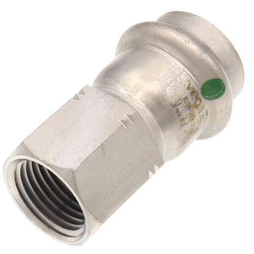 80085 - Viega 80085 - 3/4" Press x 1/2" Female ProPress 316 Stainless ...