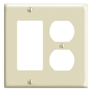80455-I - Leviton 80455-I - 2-Gang Electrical Wall Plate, Combination ...