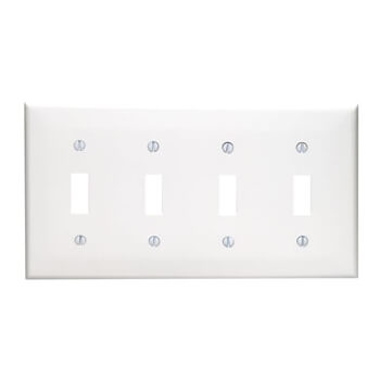 80712-W - Leviton 80712-W - 4-Gang Electrical Wall Plate, Nylon, Toggle ...