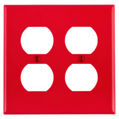 80716-R - Leviton 80716-R - 2-Gang Electrical Wall Plate, Nylon, Duplex ...