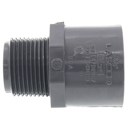 836007 - Lasco 836007 - 3/4" PVC Sch. 80 Male Adapter (MIPT x S)