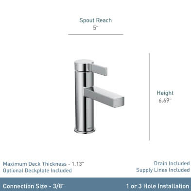 84774 - Moen 84774 - Beric Single Handle Bathroom Faucet (Chrome)
