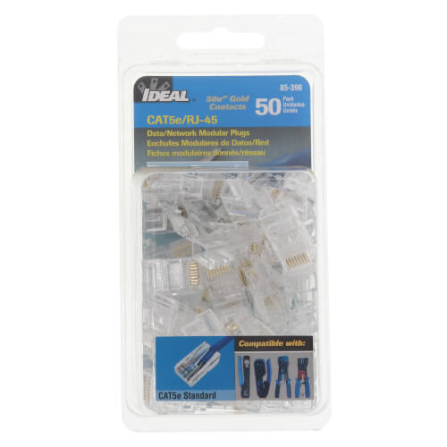 85-396 - Ideal 85-396 - 8-Position 8-Contact RJ-45 CAT 5e Modular Plug ...