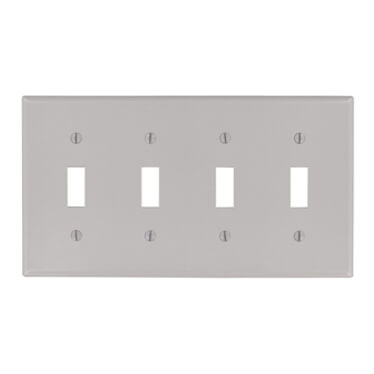 87012 - Leviton 87012 - 4-Gang Electrical Wall Plate, Toggle Switch (Grey)