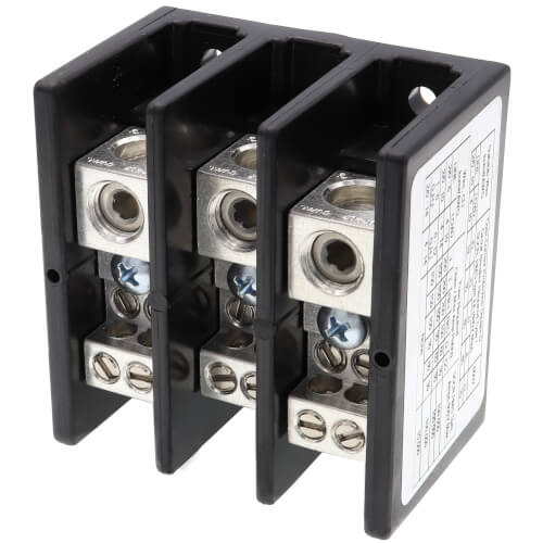 9080LBA362104 - Square D 9080LBA362104 - Power Distribution Block, 3 pole, 1 line, 4 load, 175 A ...