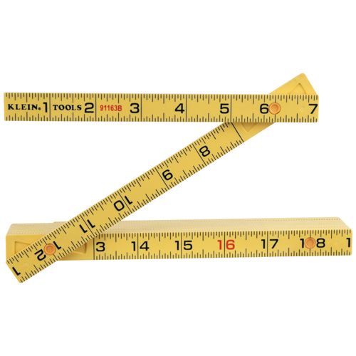 91163B - Klein Tools 91163B - 6' Fiberglass Folding Ruler, Outside ...