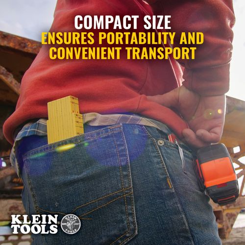 91163B - Klein Tools 91163B - 6' Fiberglass Folding Ruler, Outside ...