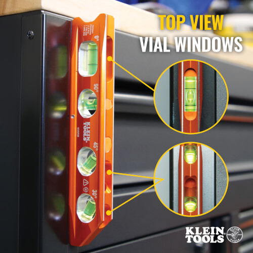 935RB - Klein Tools 935RB - 8" Torpedo Billet Level with Rare-Earth Magnet