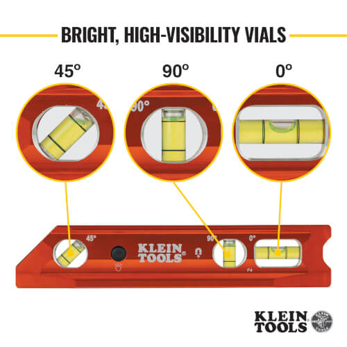 935RBLT - Klein Tools 935RBLT - 9" Lighted Torpedo Billet Level with ...