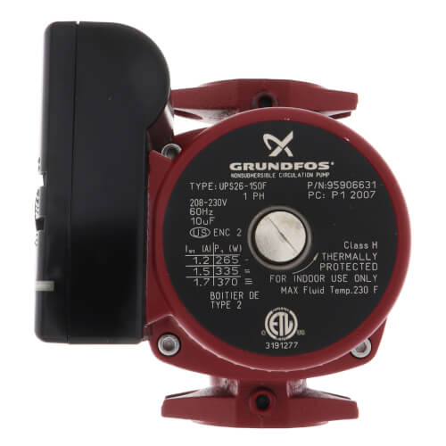 95906631 - Grundfos 95906631 - UPS26-150F 3-Speed Cast Iron Circulator Pump 208/230V, 1/2 HP