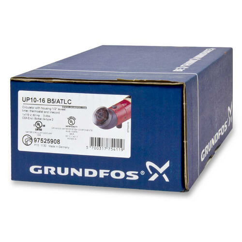 97525908 - Grundfos 97525908 - UP10-16B5/ATLC, 1/2" Sweat, 115V Pump, w ...