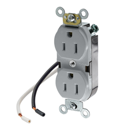 5262-CGY - Leviton 5262-CGY - Duplex Receptacle Outlet, Smooth Face ...