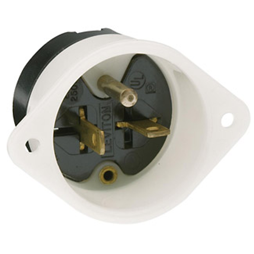 5829 - Leviton 5829 - 20A, 250V Flanged Inlet Receptacle, Straight ...