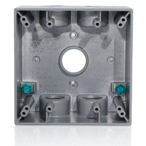 2GM75-GY - Leviton 2GM75-GY - 2-Gang Die-Cast Weatherproof Box w/ Five ...