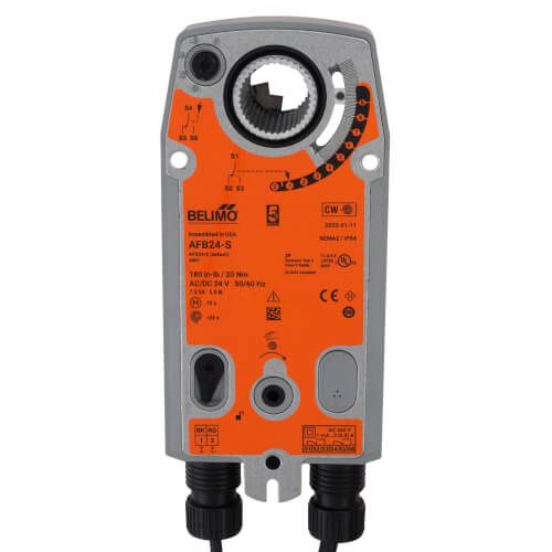 AFB24-S - Belimo AFB24-S - Spring Return Fail-Safe, On/Off Damper ...