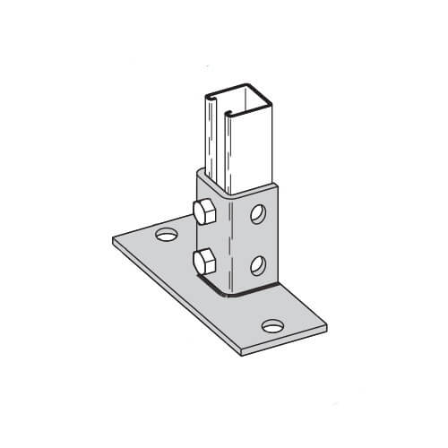 B280FLZN - Cooper B-Line B280FLZN - 8" x 3-1/8" x 3-1/2" Zinc Post Base ...