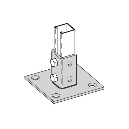 B280SQZN - Cooper B-Line B280SQZN - 6" x 6" x 3-1/2" Zinc Post Base ...