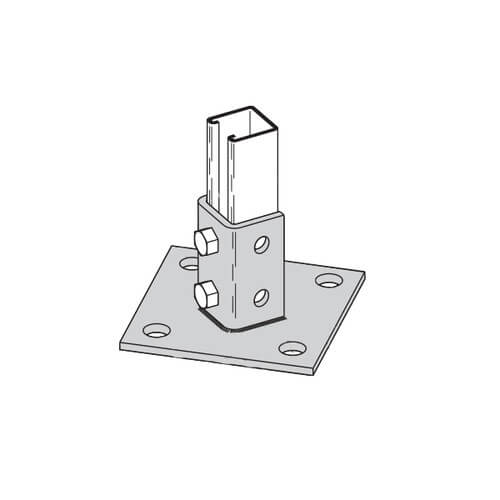 B280ZN - Cooper B-Line B280ZN - 6" x 6" x 3-1/2" Zinc Post Base (For 1 ...