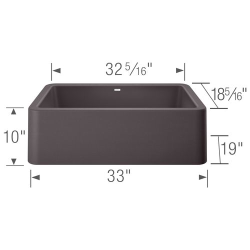 401985 - Blanco 401985 - Ikon SILGRANIT 33" Single Bowl Apron-Front ...