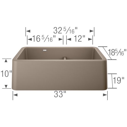 402329 - Blanco 402329 - Ikon SILGRANIT 33" Double Bowl Apron-Front ...
