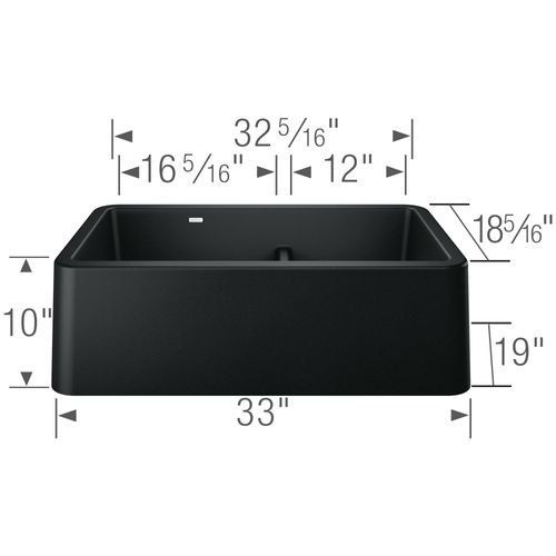 402525 - Blanco 402525 - Ikon SILGRANIT 33" Double Bowl Apron-Front ...
