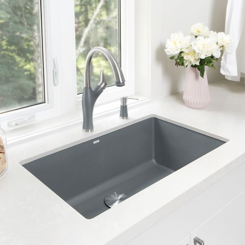 440148 - Blanco 440148 - Precis SILGRANIT 32" Super Single Undermount ...