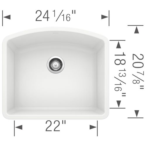 440175 - Blanco 440175 - Diamond SILGRANIT 24" Single Bowl Undermount ...