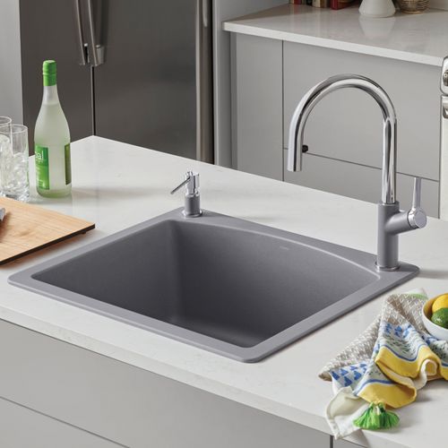 440209 - Blanco 440209 - Diamond SILGRANIT 25" Single Bowl Dual Mount ...