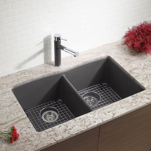 441470 - Blanco 441470 - Diamond SILGRANIT 32" 50/50 Double Bowl ...